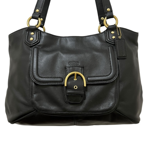 Coach | Bags | Coach Campbell Carryall Large Black Leather Shoulder Bag ...